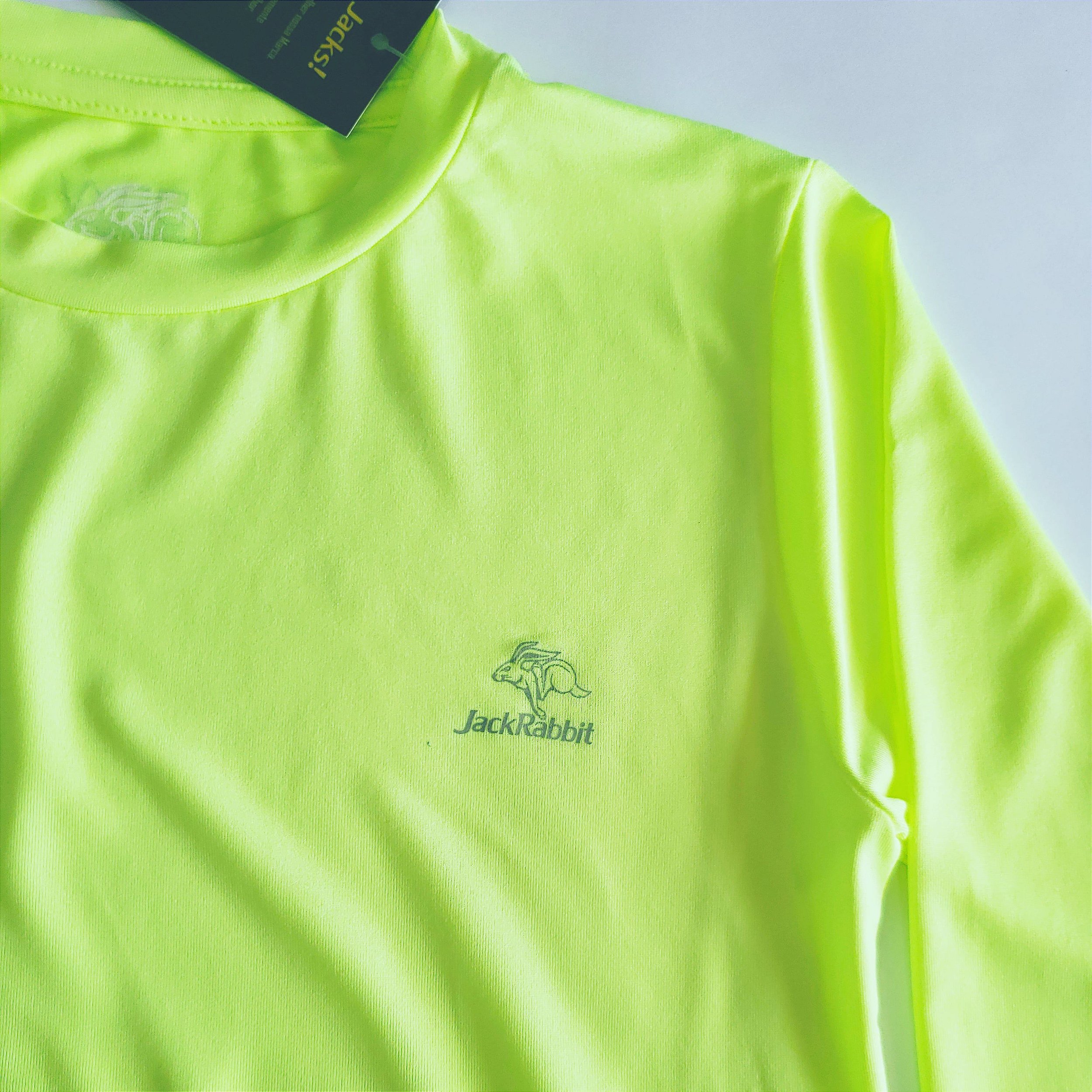 Camiseta infantil JackRabbit Proteção UV50+ Manga Longa Neon ...