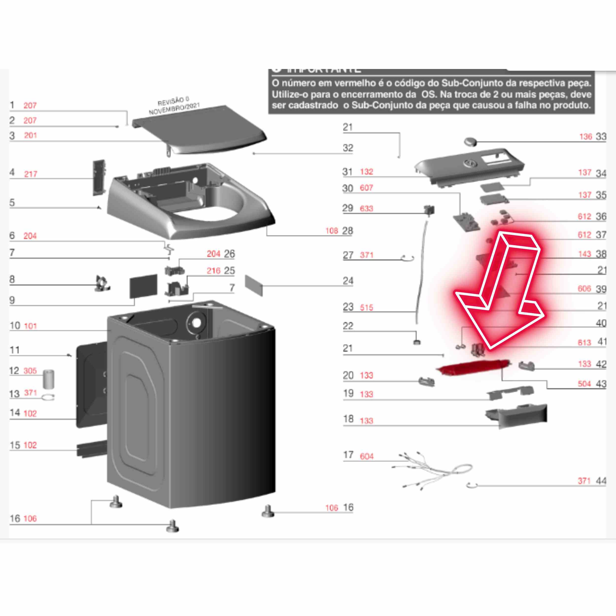 Distribuidor De Agua Completo Maquina Electrolux Led15 Lec17 - Nobrelar