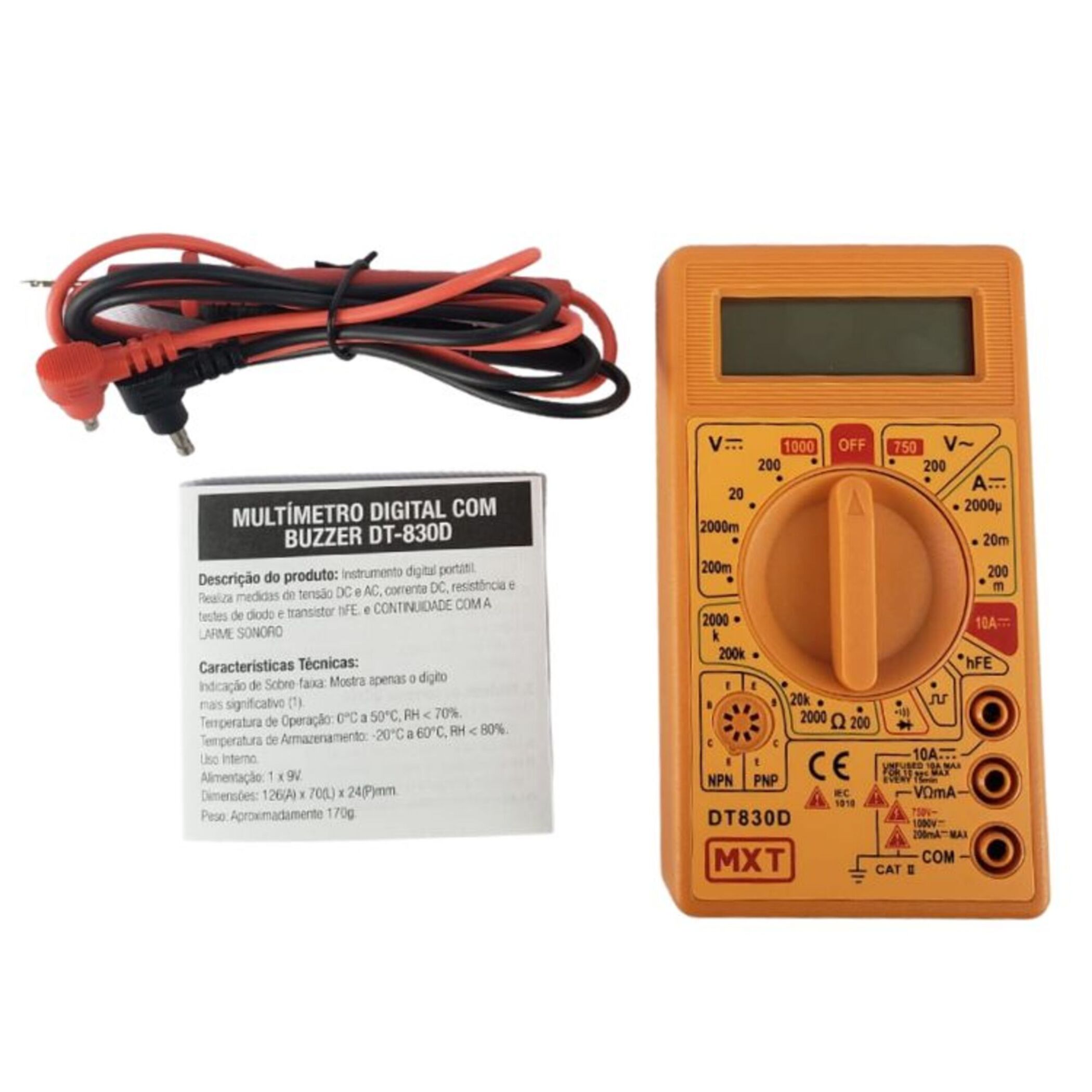 Multímetro Digital Profissional Portátil Com Buzzer Alerta - Nobrelar