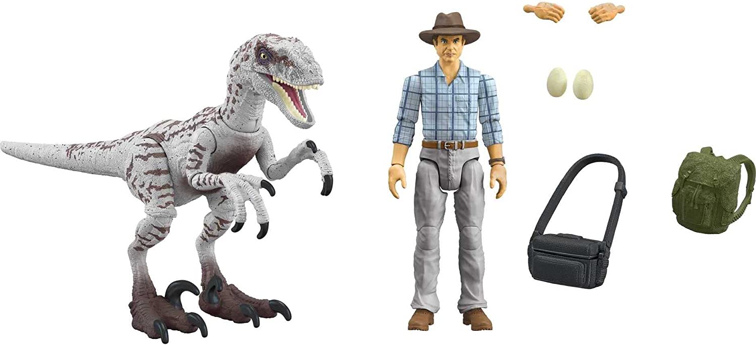 ALAN GRANT E VELOCIRAPTOR JURASSIC PARK 3 HAMMOND COLLECTION MATTEL ...