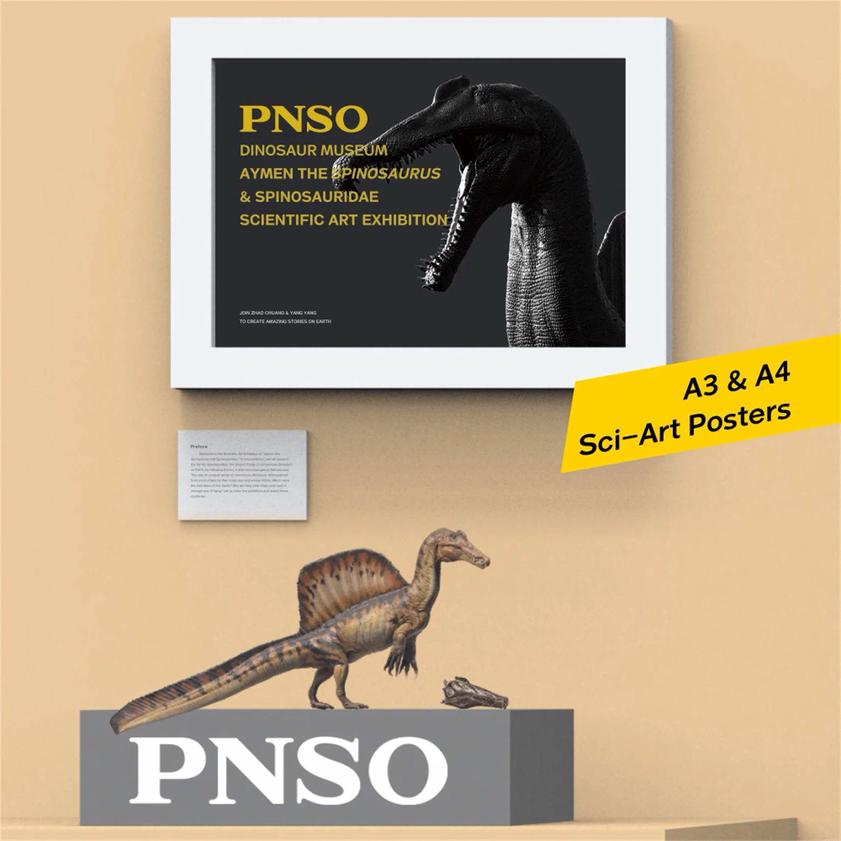 SPINOSAURUS PNSO 2023 AYMEN MUSEUM SERIES DINOSSAURO CARNÍVORO MODELO ...
