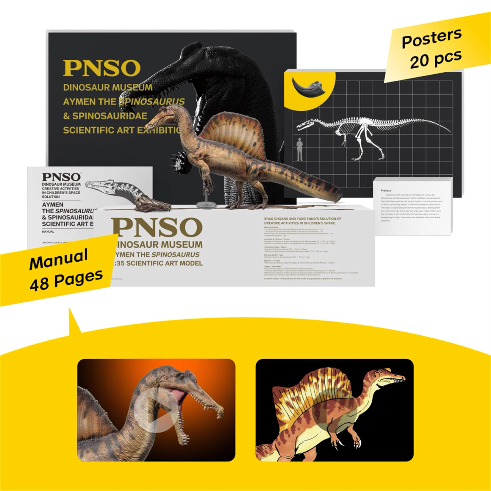 SPINOSAURUS PNSO 2023 AYMEN MUSEUM SERIES DINOSSAURO CARNÍVORO MODELO ...