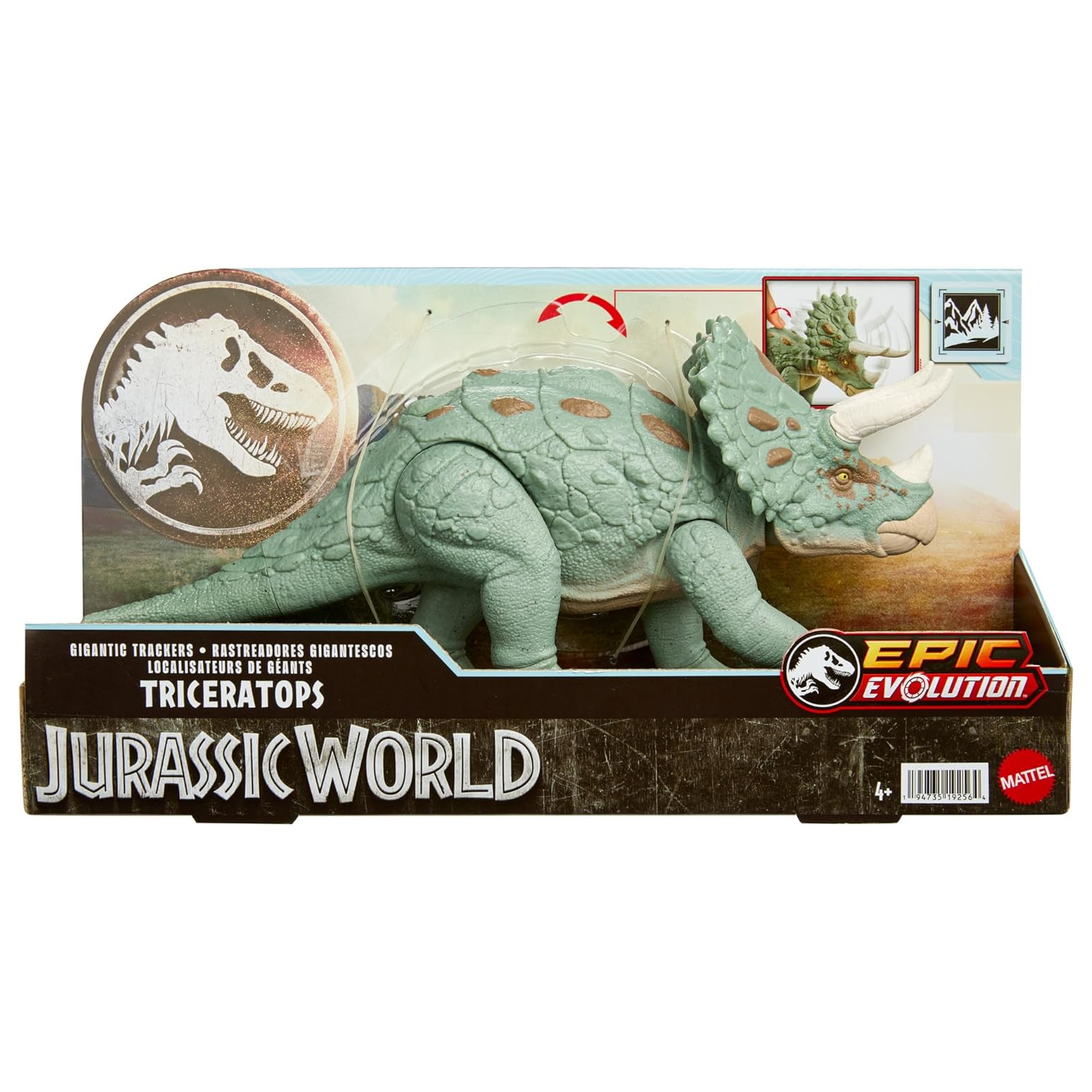TRICERATOPS EPIC EVOLUTION VERDE MATTEL JURASSIC WORLD MINIATURA DINO ...