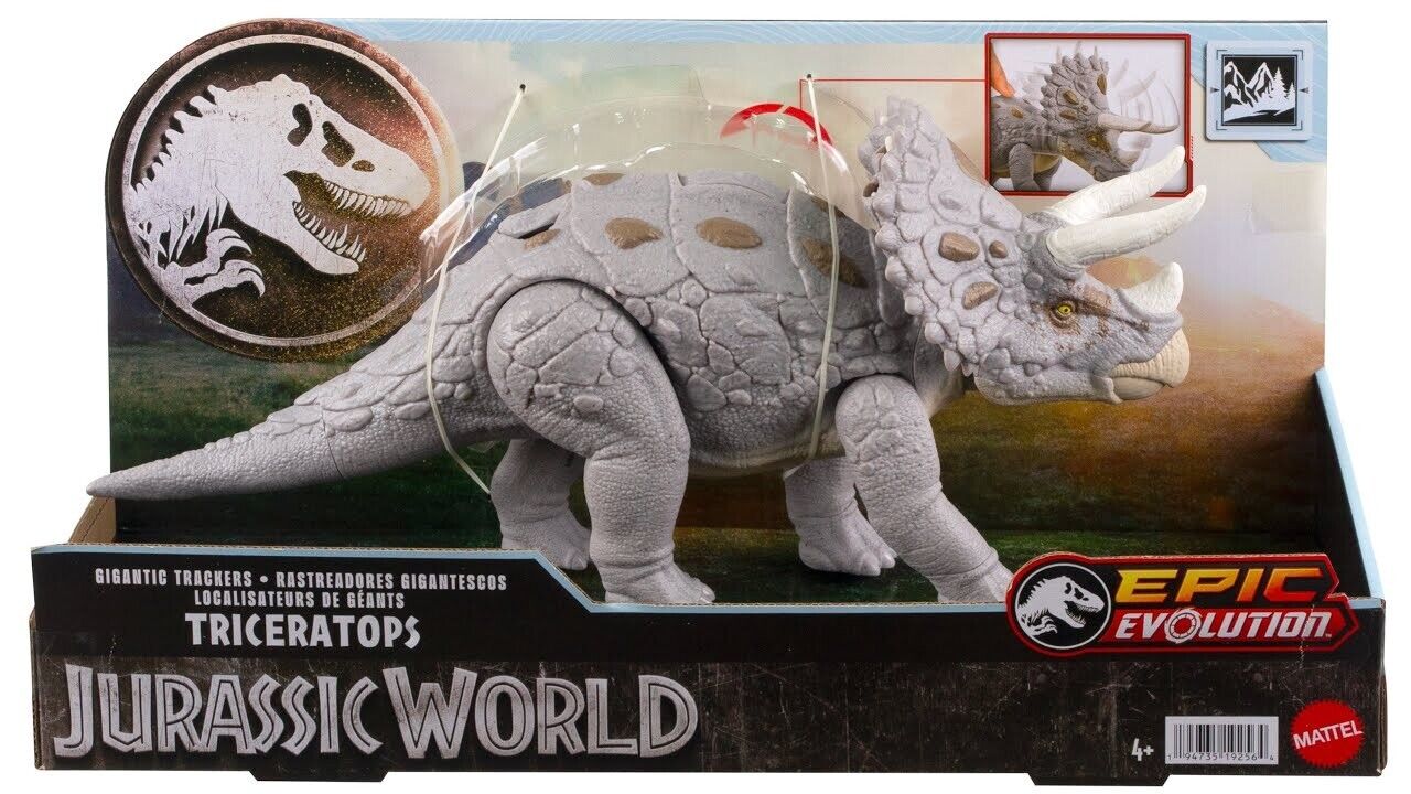 TRICERATOPS EPIC EVOLUTION CINZA MATTEL JURASSIC WORLD MINIATURA DINOS - Dinoloja - A melhor ...