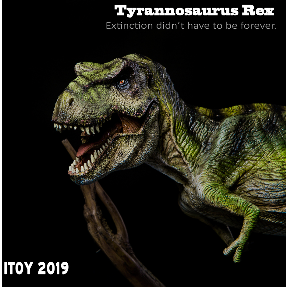 TIRANOSSAURO REX VERDE I-TOY T.REX MACHO JURASSIC PARK COM BASE ...