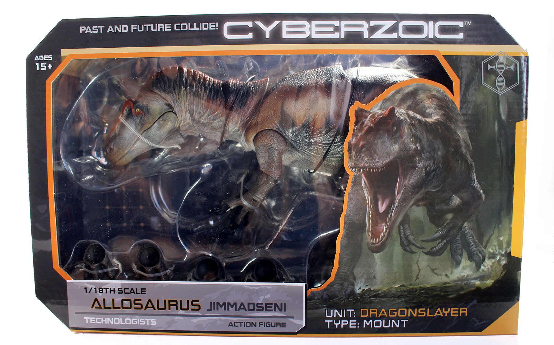 ALLOSAURUS JIMMADSENI 1/18 CYBERZOIC FIGURA DE DINOSSAURO RAPTOR ARTIC ...