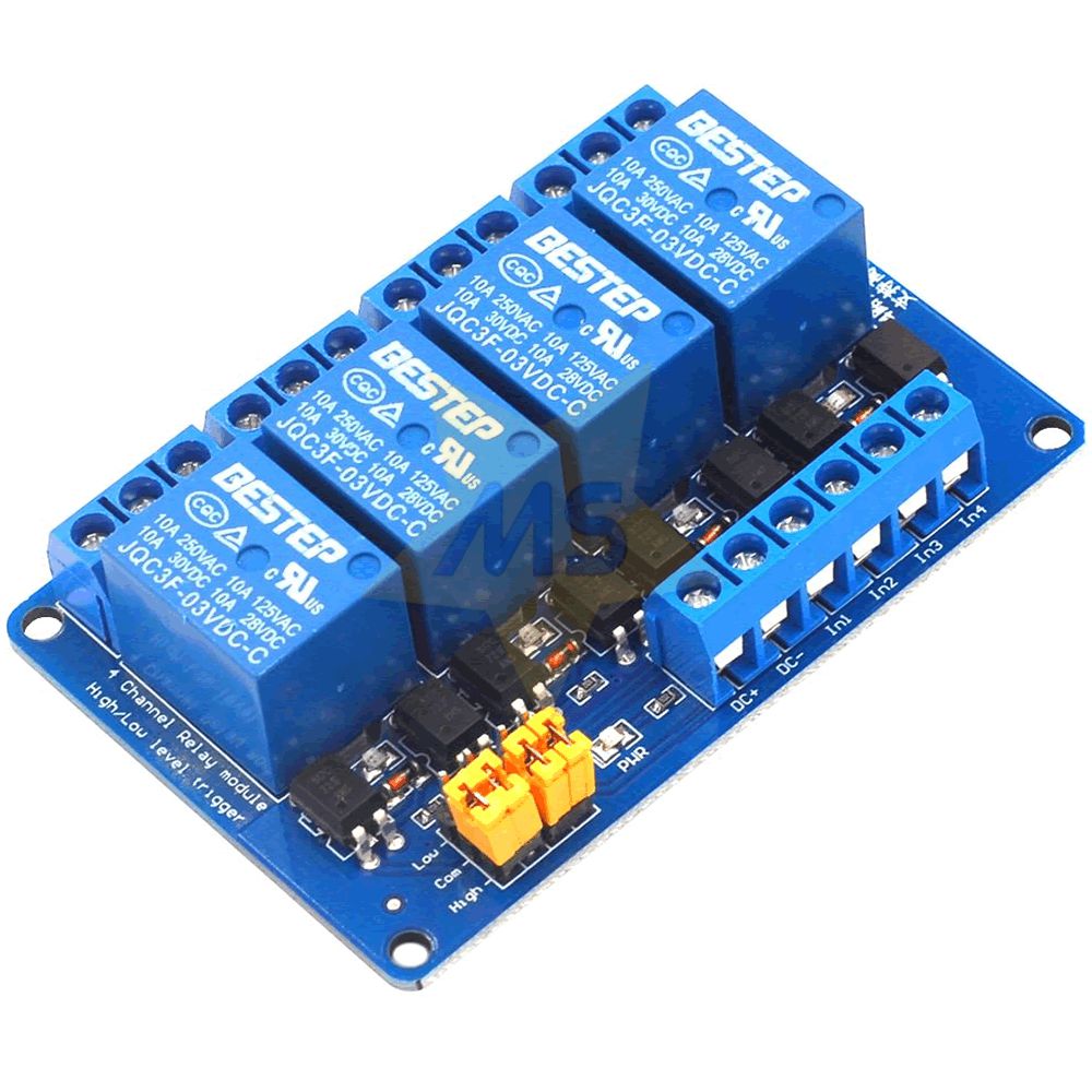 Módulo Relé 3V 4 Canais - AutoCore Robótica - Arduino em Fortaleza ...