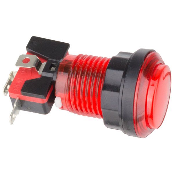 Botão Iluminado Fliperama Arcade Vermelho | AutoCore - AutoCore ...
