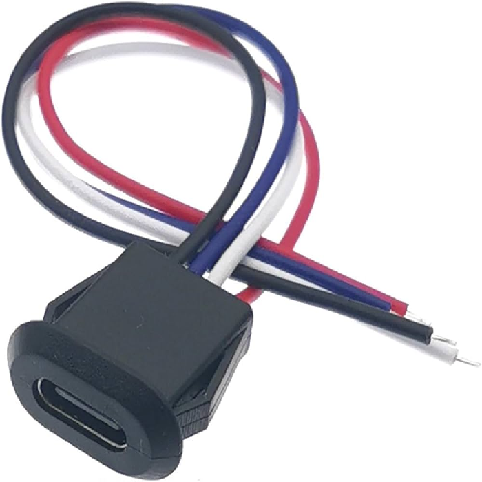 Conector USB Tipo C Fêmea para Painel 4 Vias - AutoCore Robótica - Arduino em Fortaleza, você ...