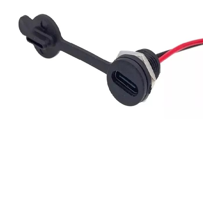 Conector USB Tipo C Fêmea para Painel 2 Vias Redondo - AutoCore ...