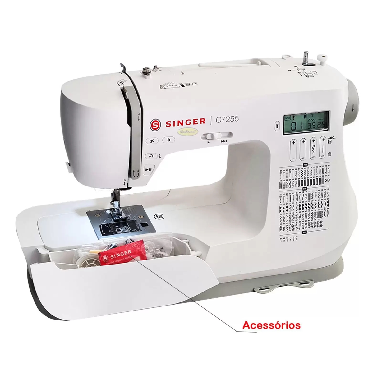 Máquina de Costura Doméstica Eletrônica Singer C7255 - Plamaq Máquinas ...