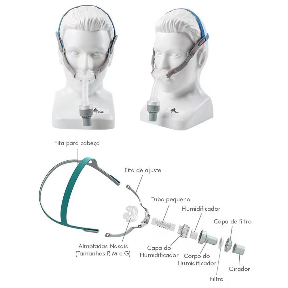 Máscara Nasal P2H Pillow HME - BMC (todos os tamanhos P, M, G ...