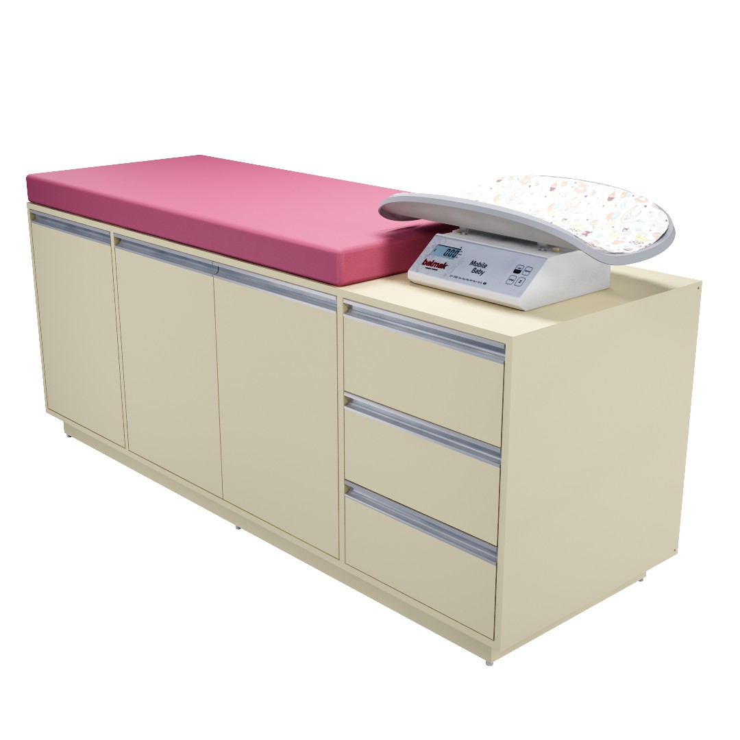Maca pediátrica, Balcão em MDF 3 gavetas, Tampo acolchoado. - Medical ...