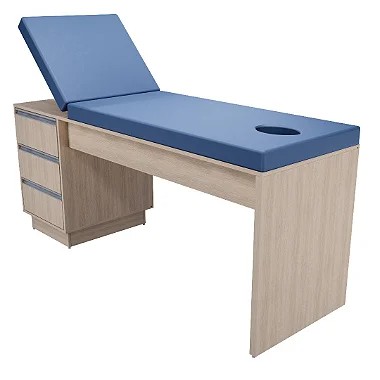 Maca hospitalar fixa, balcão em MDF, 3 gavetas com orifício. - Medical ...