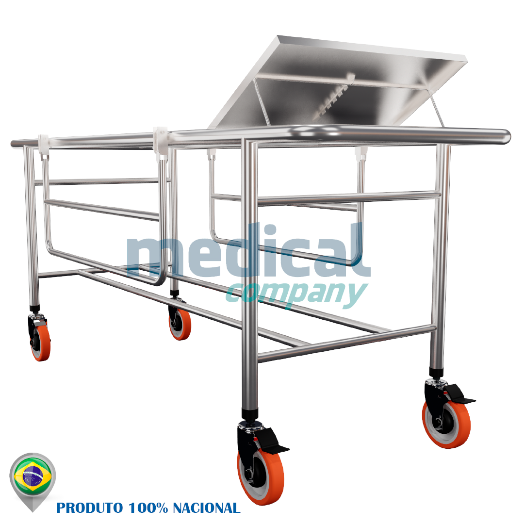 Carro maca leito fixo em aço Inox, equipamento médico, conforto ...
