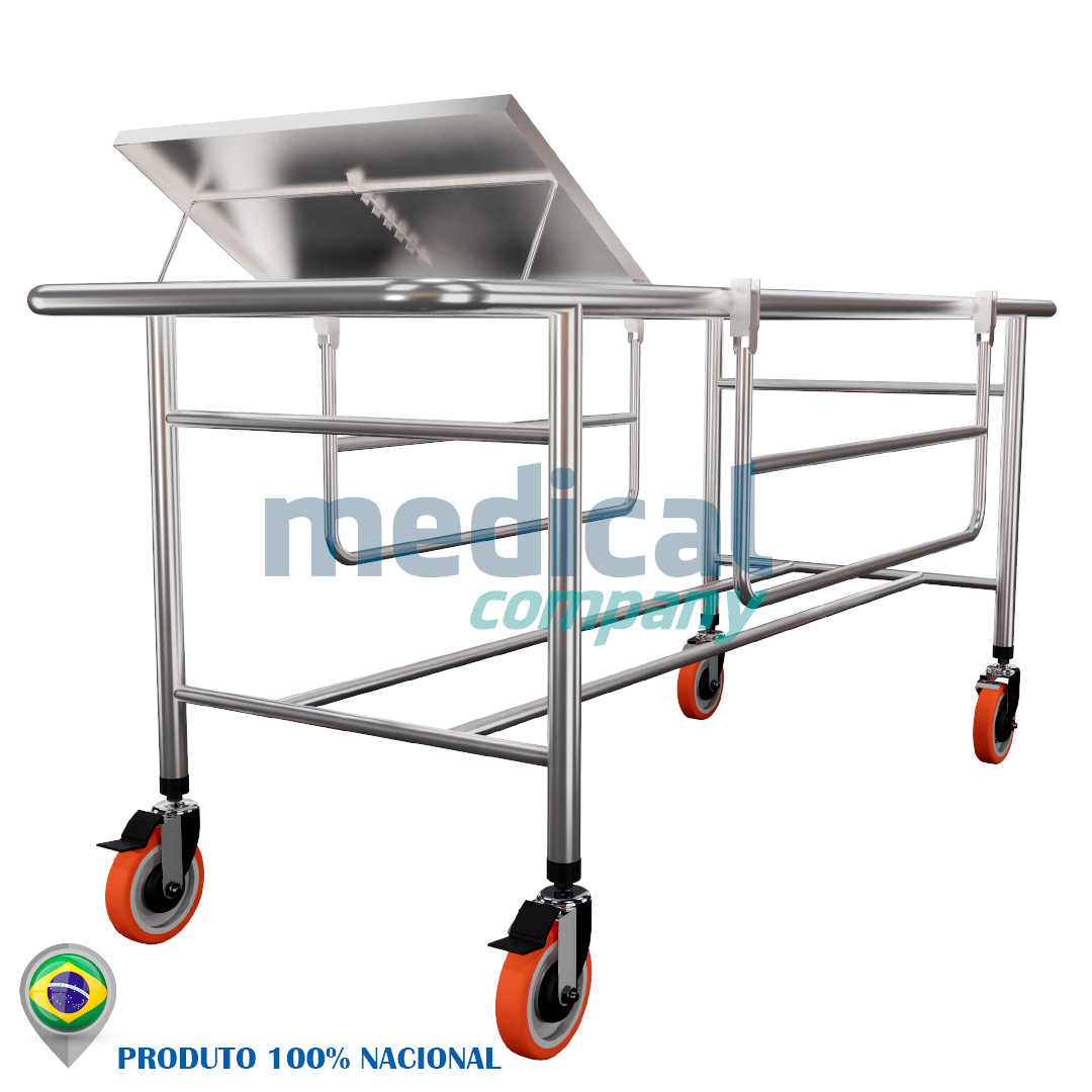 Carro maca leito fixo em aço Inox, equipamento médico, conforto ...