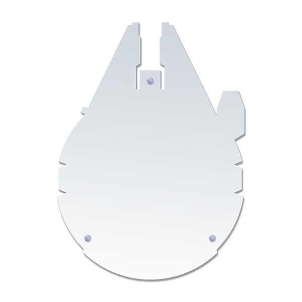 Espelho decorativo com ventosa - Formato Millenniun Falcon Star Wars - Planeta Nerd-Geek