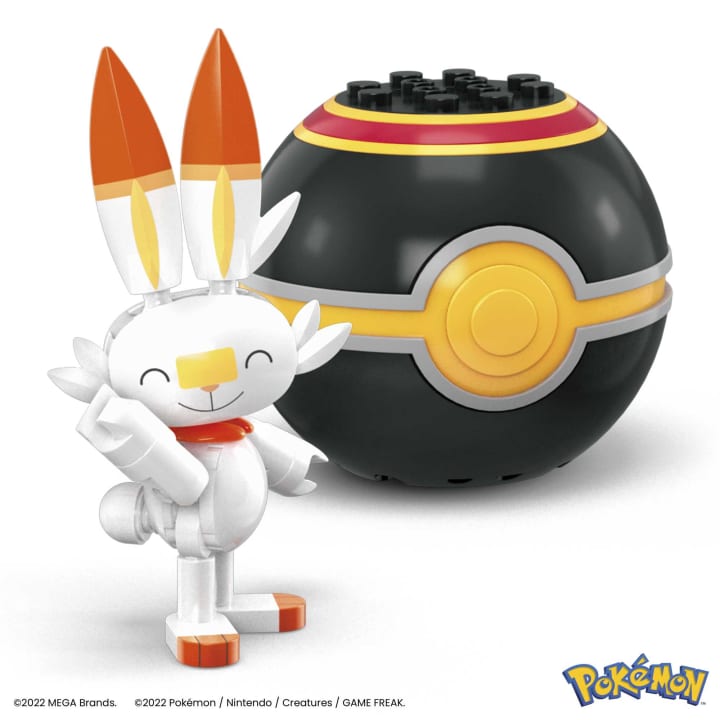 Scorbunny e Pokebola Colecionável Luxury Ball - Mega Brands (25 peças ...