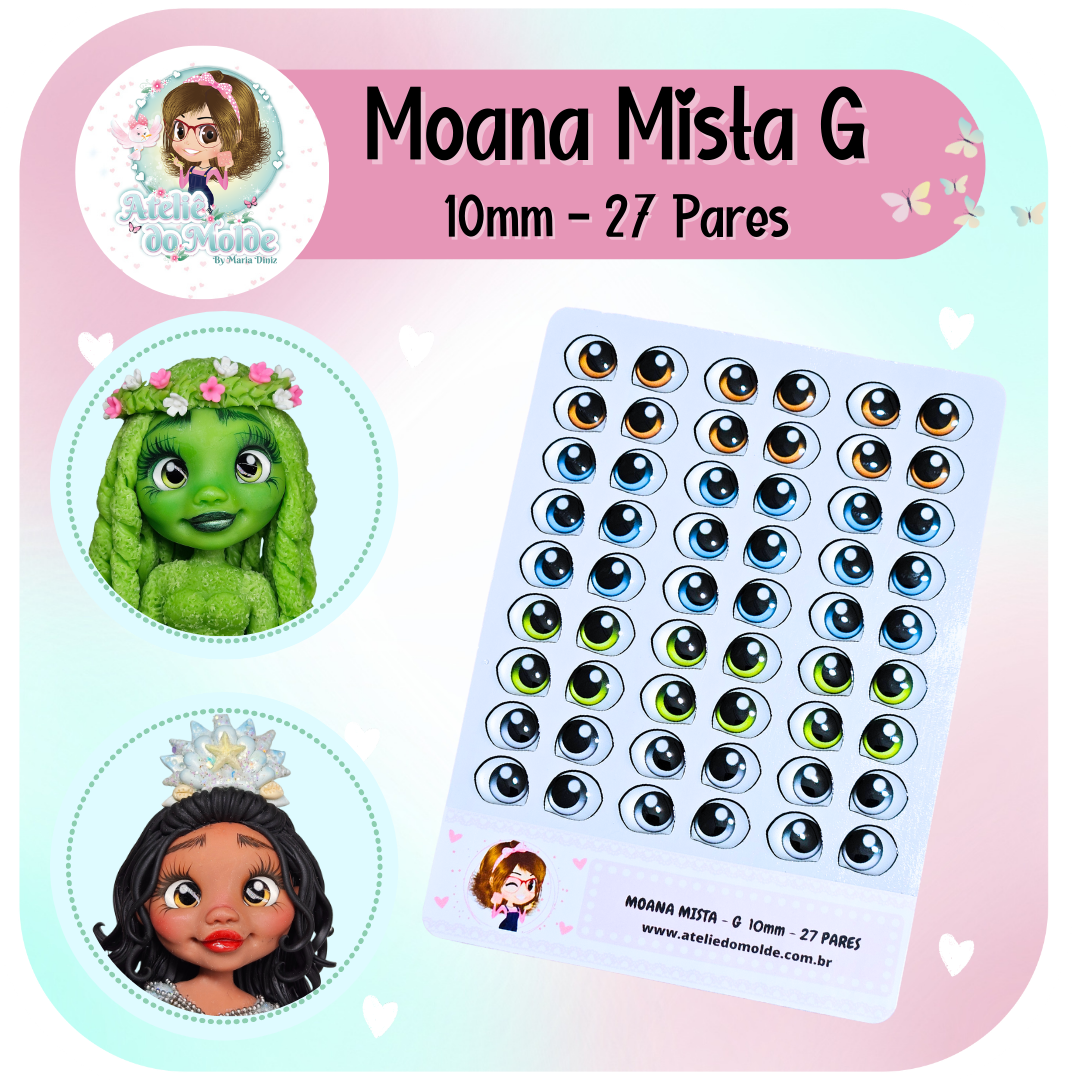 Olhos Resinados Moana Mista - G - Ateliê do Molde