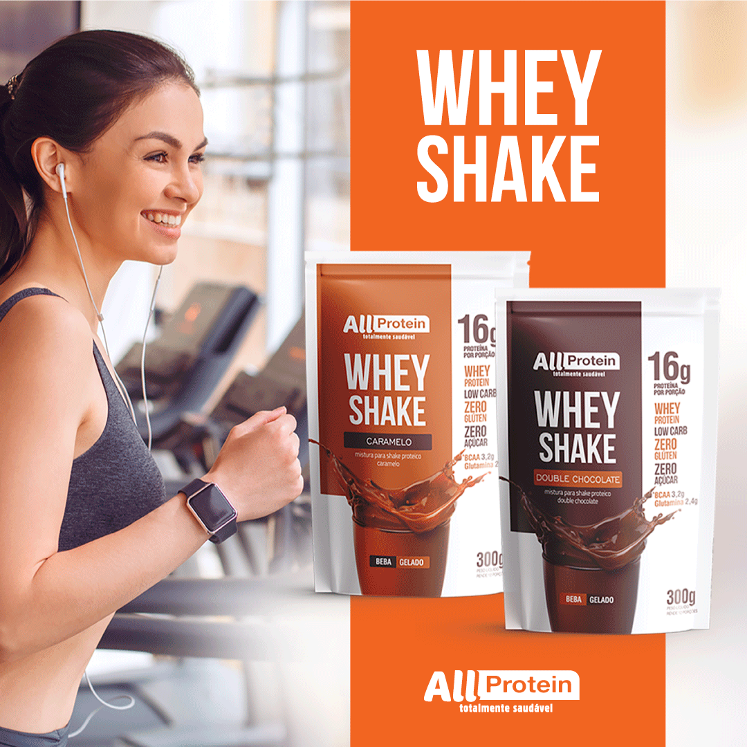 3 Pacotes de Whey Shake Caramelo 900g (36 doses) - All Protein ...