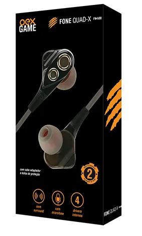 FONTE DE OUVIDO GAMER OEX QUAD-X FN500 - Evolutek Informática | O ...