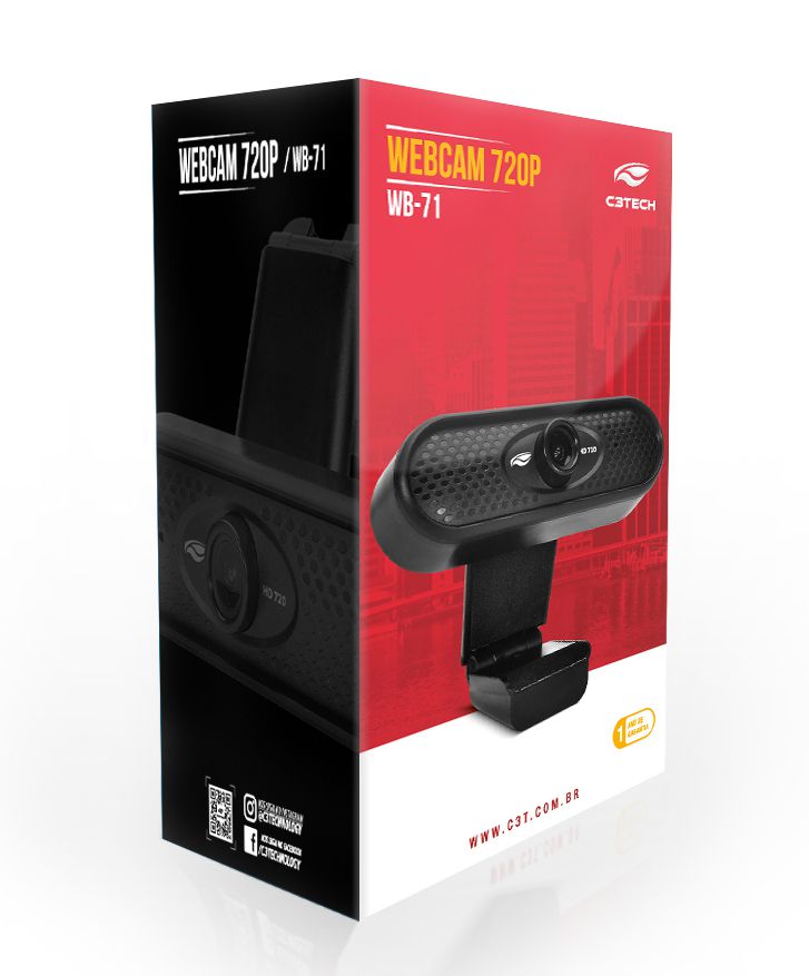 WEBCAM C3TECH HD 720P MICROFONE WB-71BK - Evolutek Informática | O ...