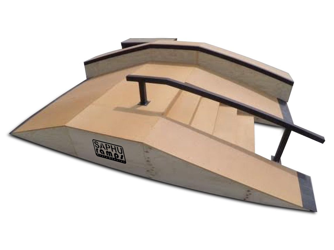 SKATE RAMPA OBSTACULOS FUN BOX 3 SAVANA COM ESCADA E CORRIMÃO - SAPHU ...
