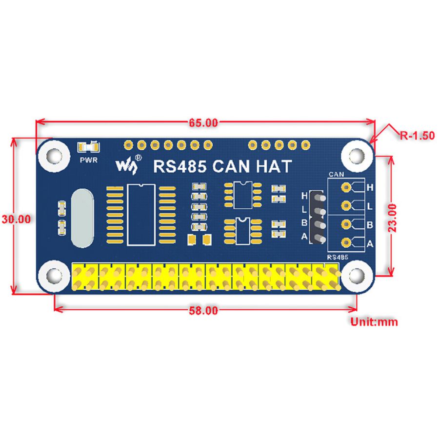 MODULO RS485 CAN BUS HAT PARA RASPBERRY PI - 4hobby Indústria e Comércio