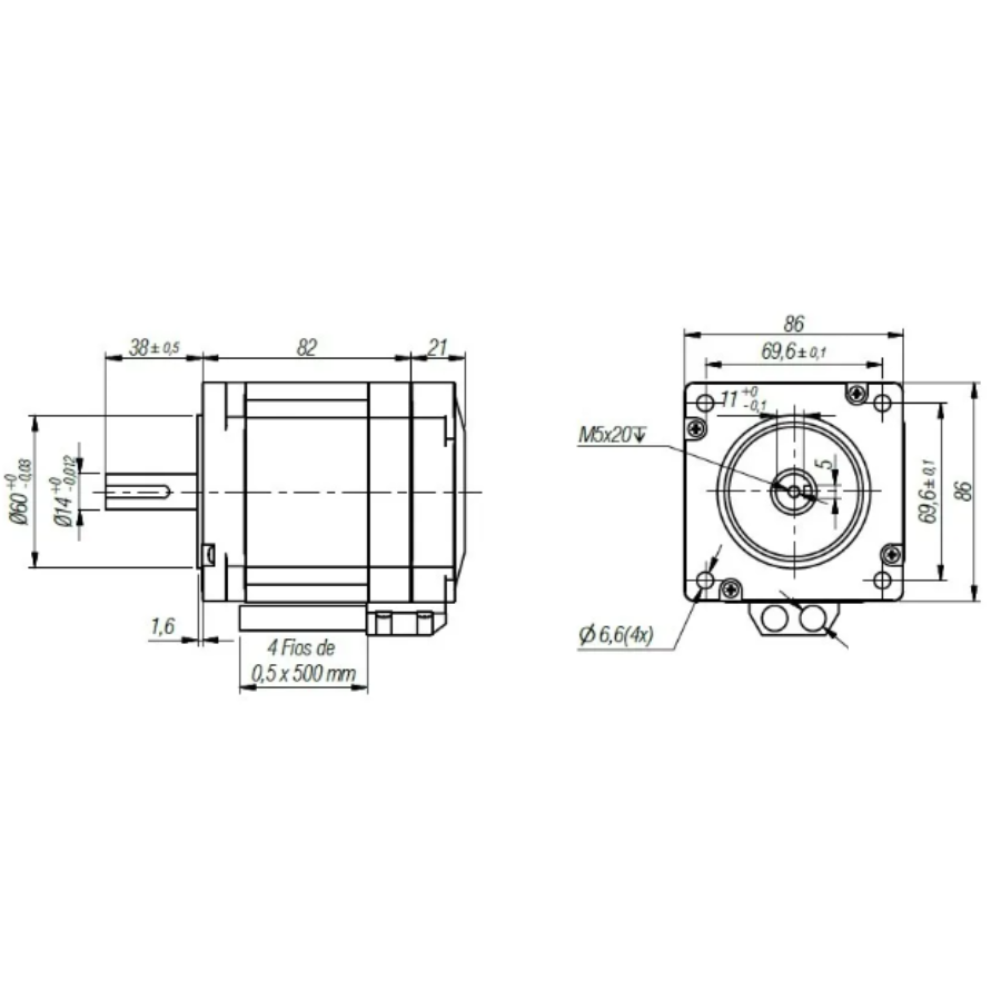 MOTOR DE PASSO COM ENCODER EASY SERVO + DRIVER 45KGF 6,0A - 4hobby ...