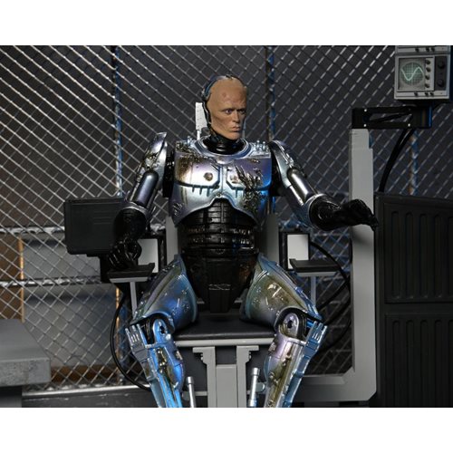 NECA RoboCop Ultimate Battle Damaged RoboCop with Chair - O Colecionador