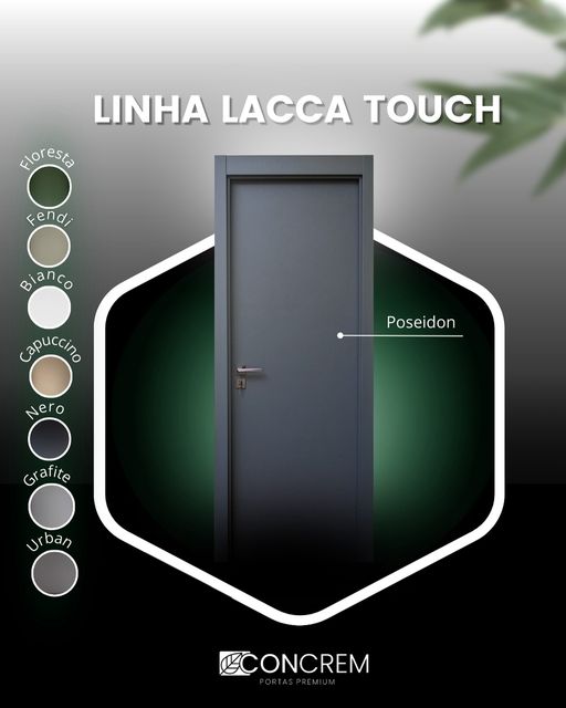 KIT PORTA PRONTA CONCREM-WOOD LACCA TOUCH NERO BLACK ALTO PADRÃO BATEN ...