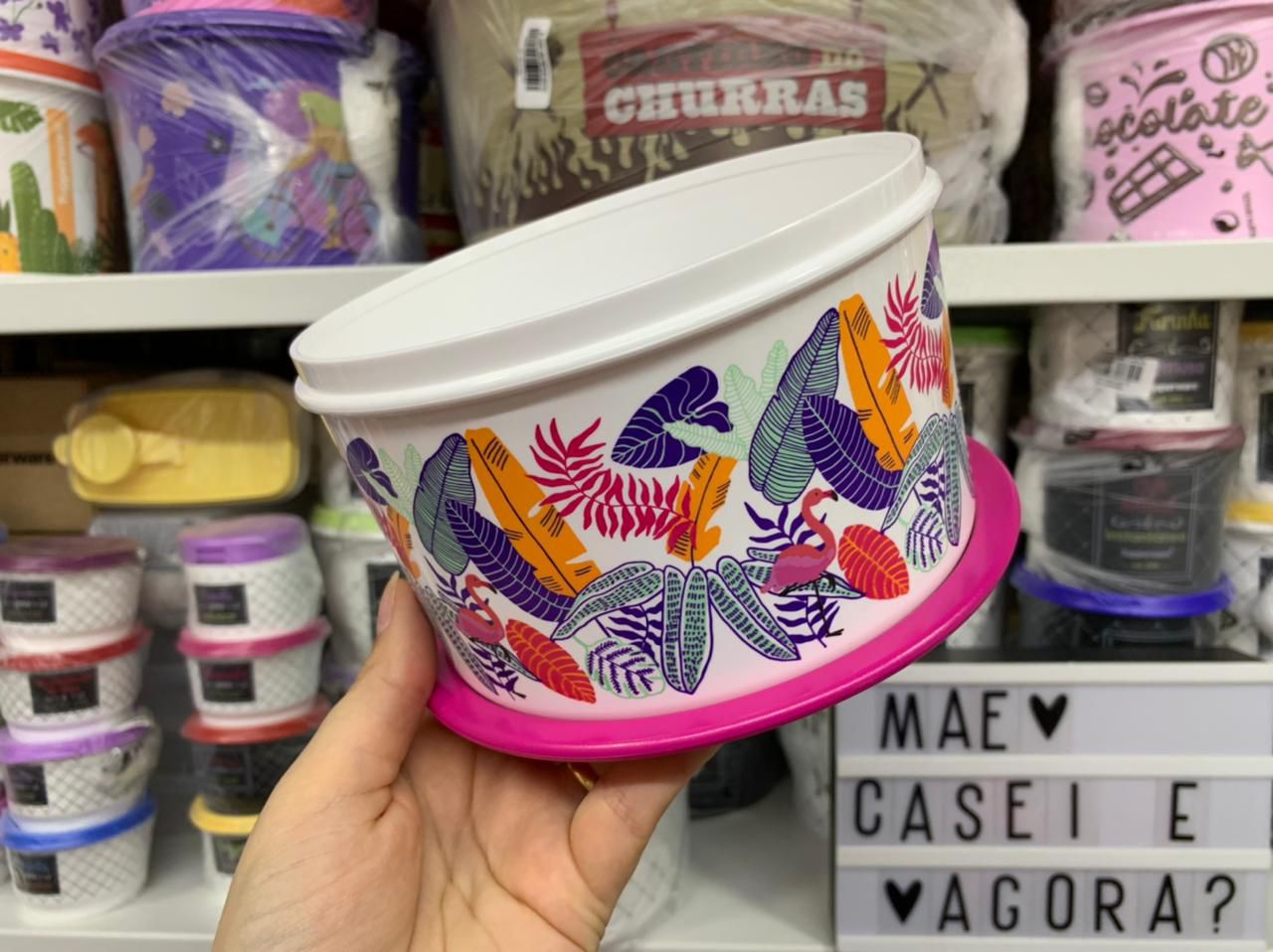 Tupperware Pote Master 1,5 L Flamingo Tropical - Mãe, Casei e Agora ...