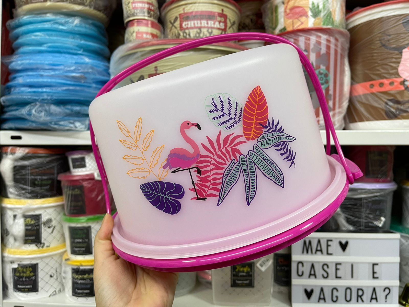 Tupperware Big Cake Flamingo Tropical - Mãe, Casei e Agora?-Tupperware!