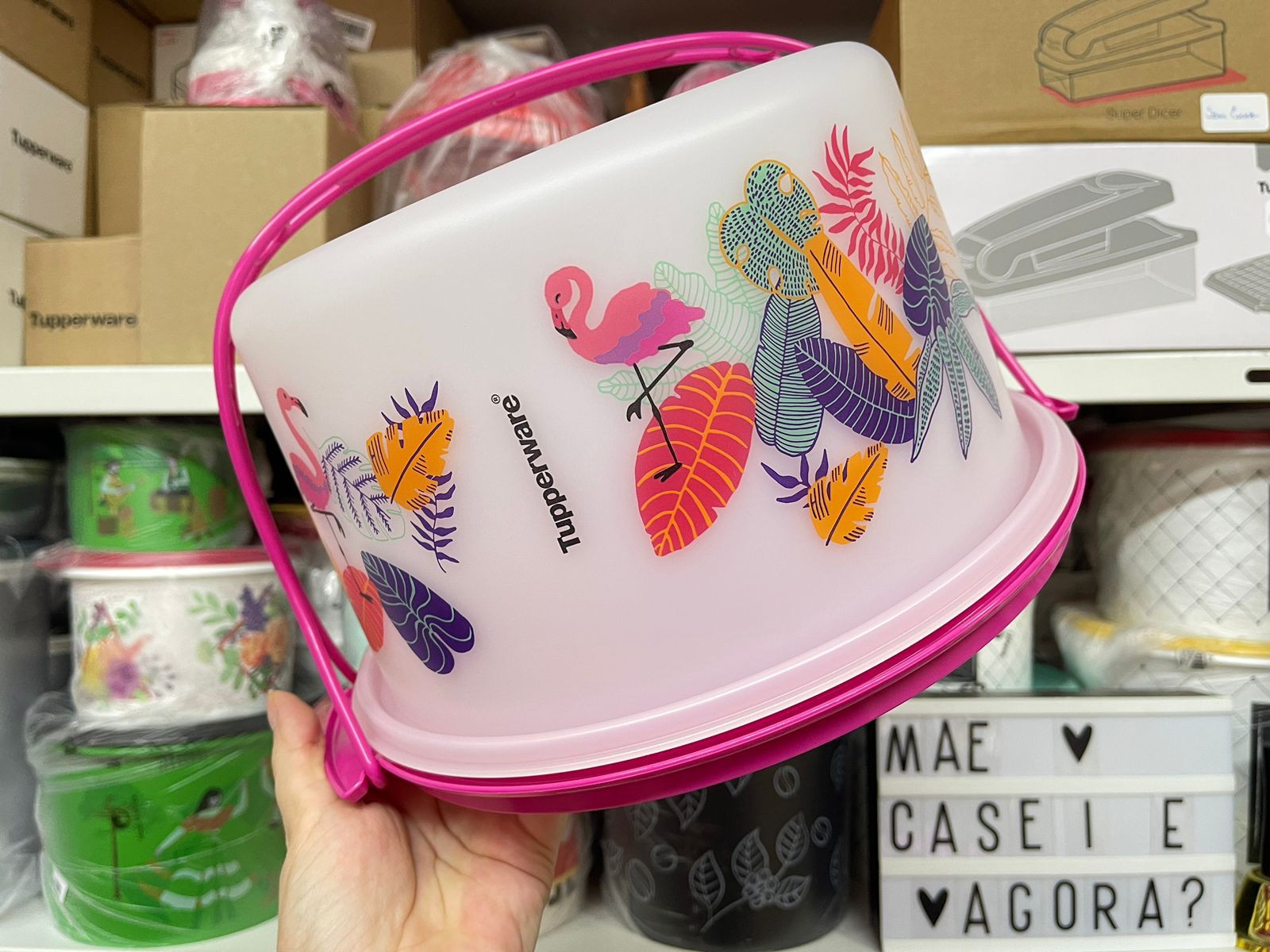 Tupperware Big Cake Flamingo Tropical - Mãe, Casei e Agora?-Tupperware!