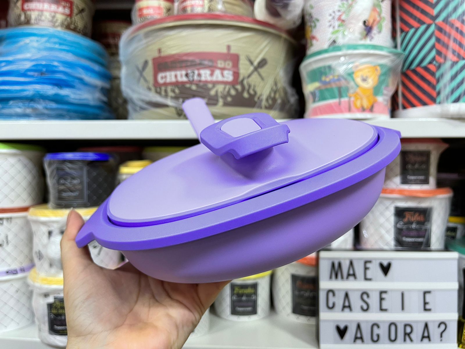 Tupperware Travessa Thermo Tup com Colher 1,3 Litros Lilas - Mãe, Casei ...