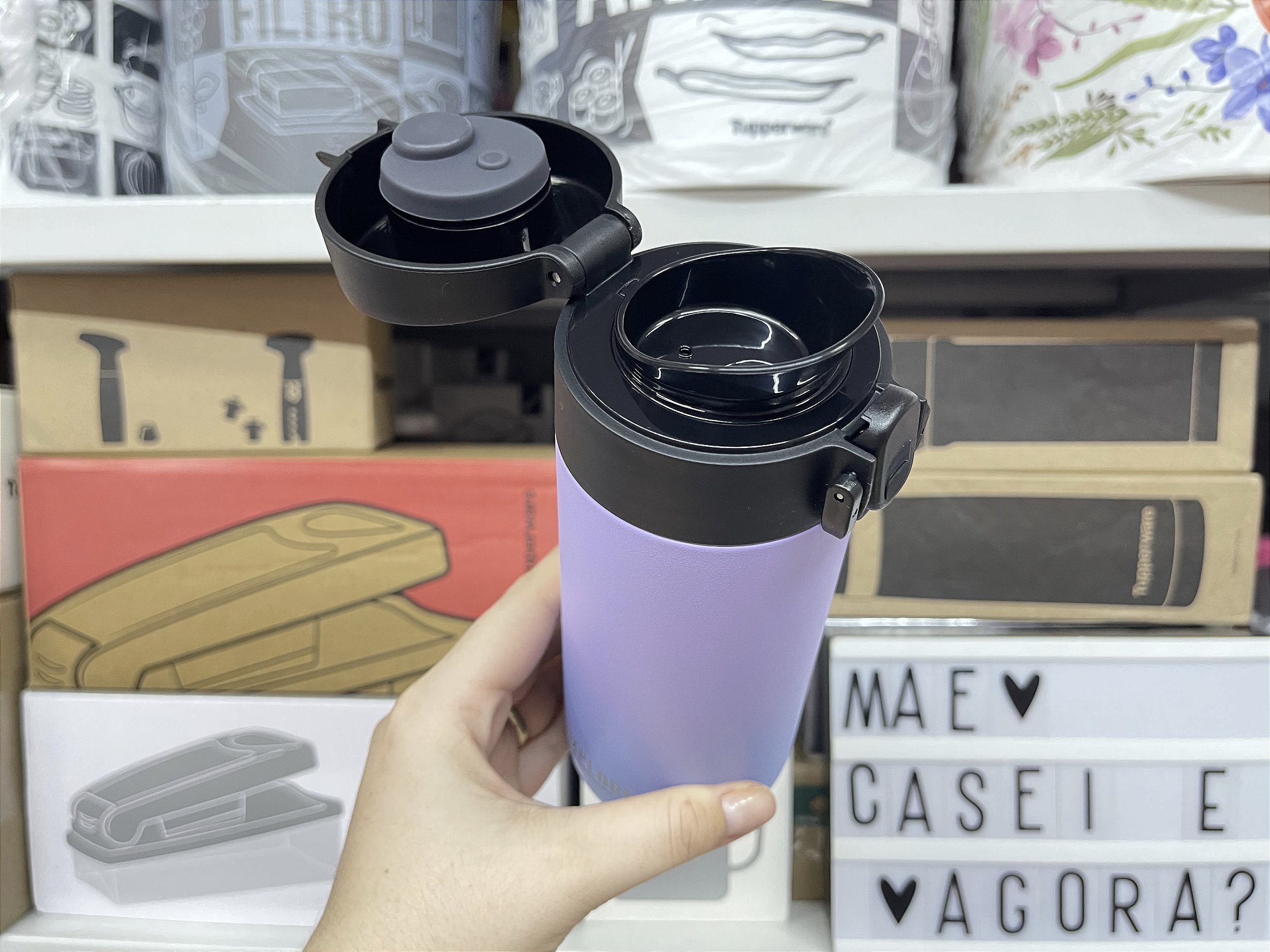 Tupperware Garrafa Térmica Xploris 450 ml Degrade - Mãe, Casei e Agora ...
