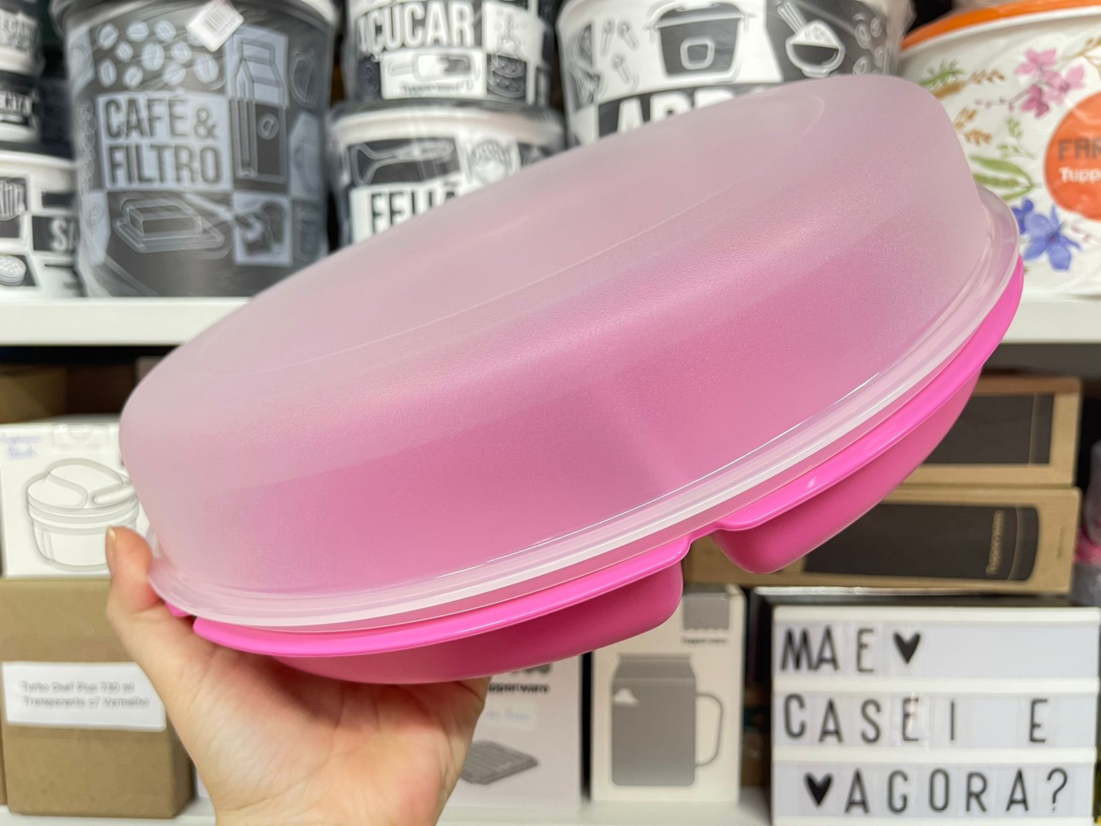 Tupperware Petisqueira Rosa com Tampa Levemente Translúcida - Mãe ...