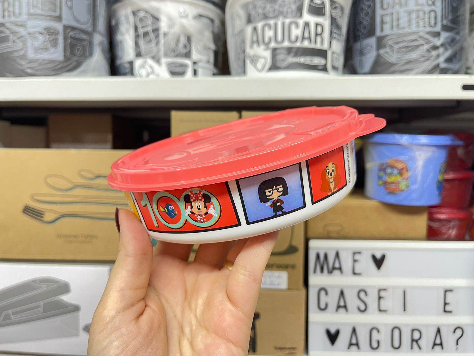 Tupperware Tupper Pratinho 500ml Disney 100 anos Minnie - Mãe, Casei e ...