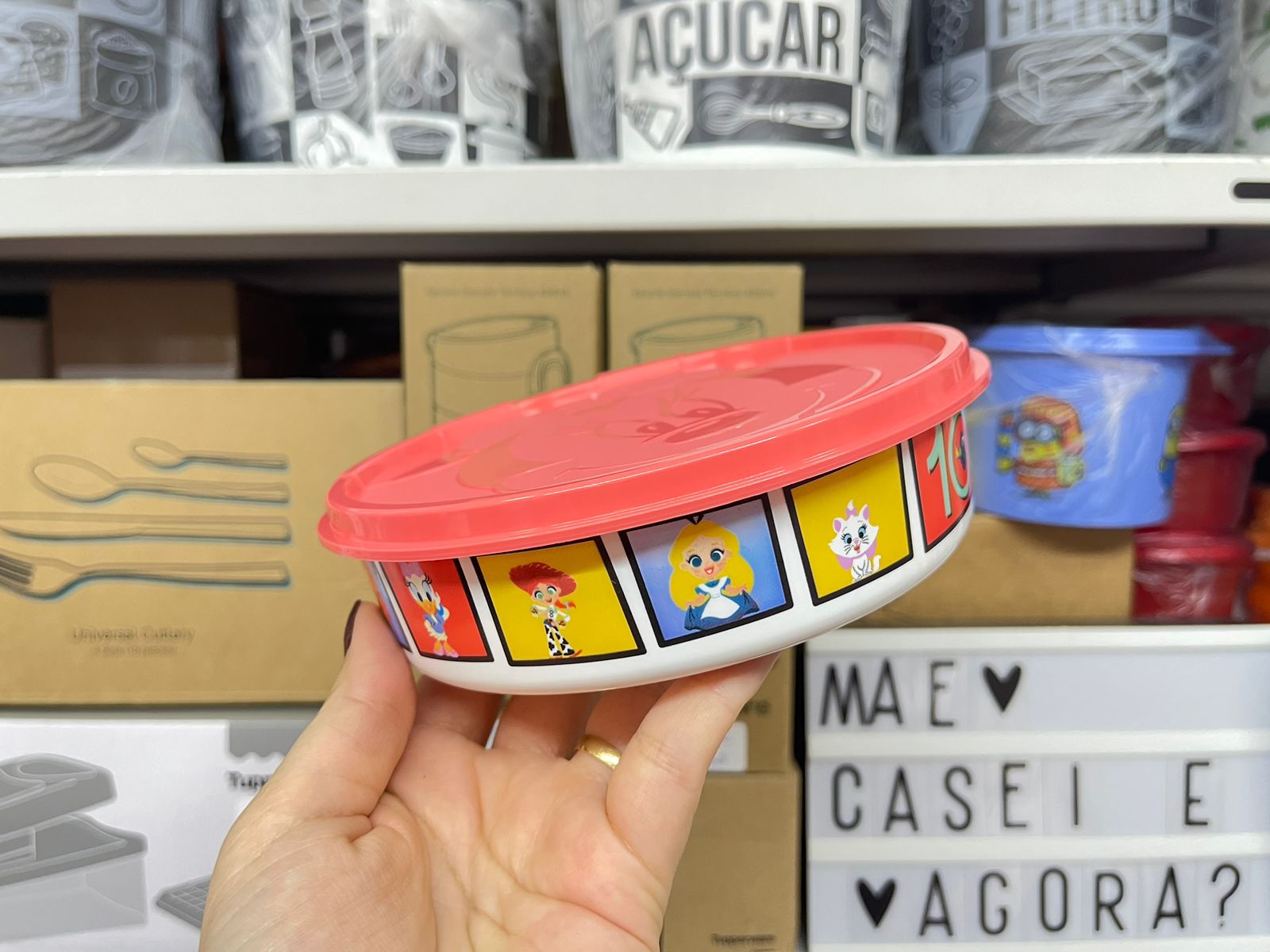 Tupperware Tupper Pratinho 500ml Disney 100 anos Minnie - Mãe, Casei e ...