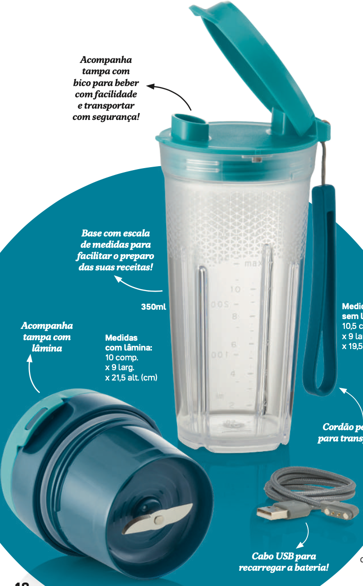 Tupperware UrbanMax Mixer Portátil 350 ml Azul - Mãe, Casei e Agora ...