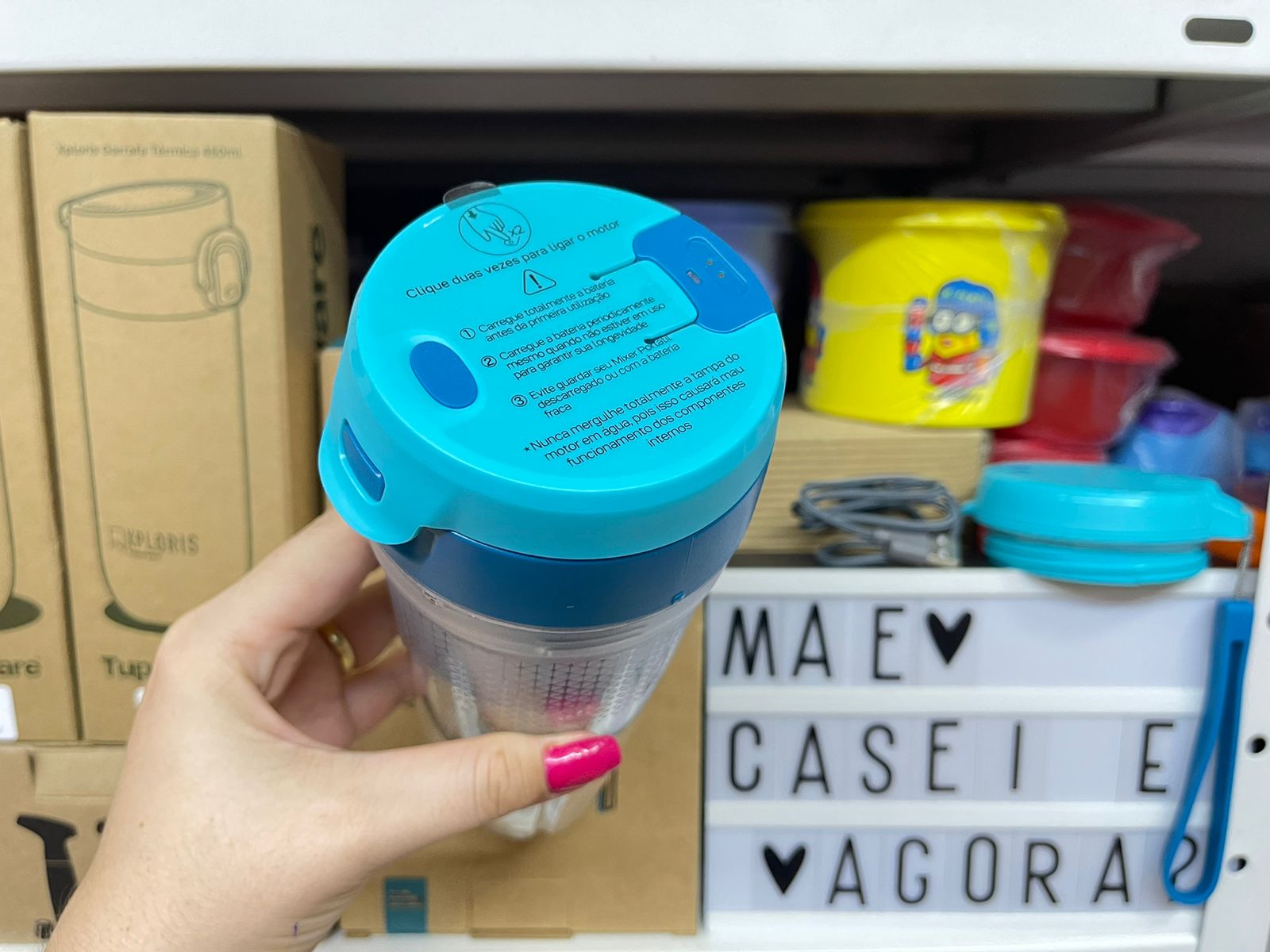 Tupperware UrbanMax Mixer Portátil 350 ml Azul - Mãe, Casei e Agora ...