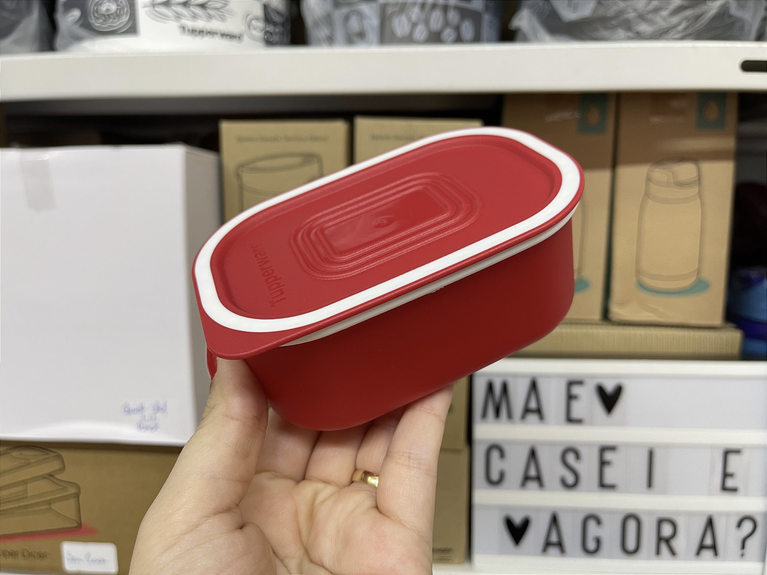 Tupperware KIt 4 Baseline Retangular Vermelho - Mãe, Casei e Agora ...