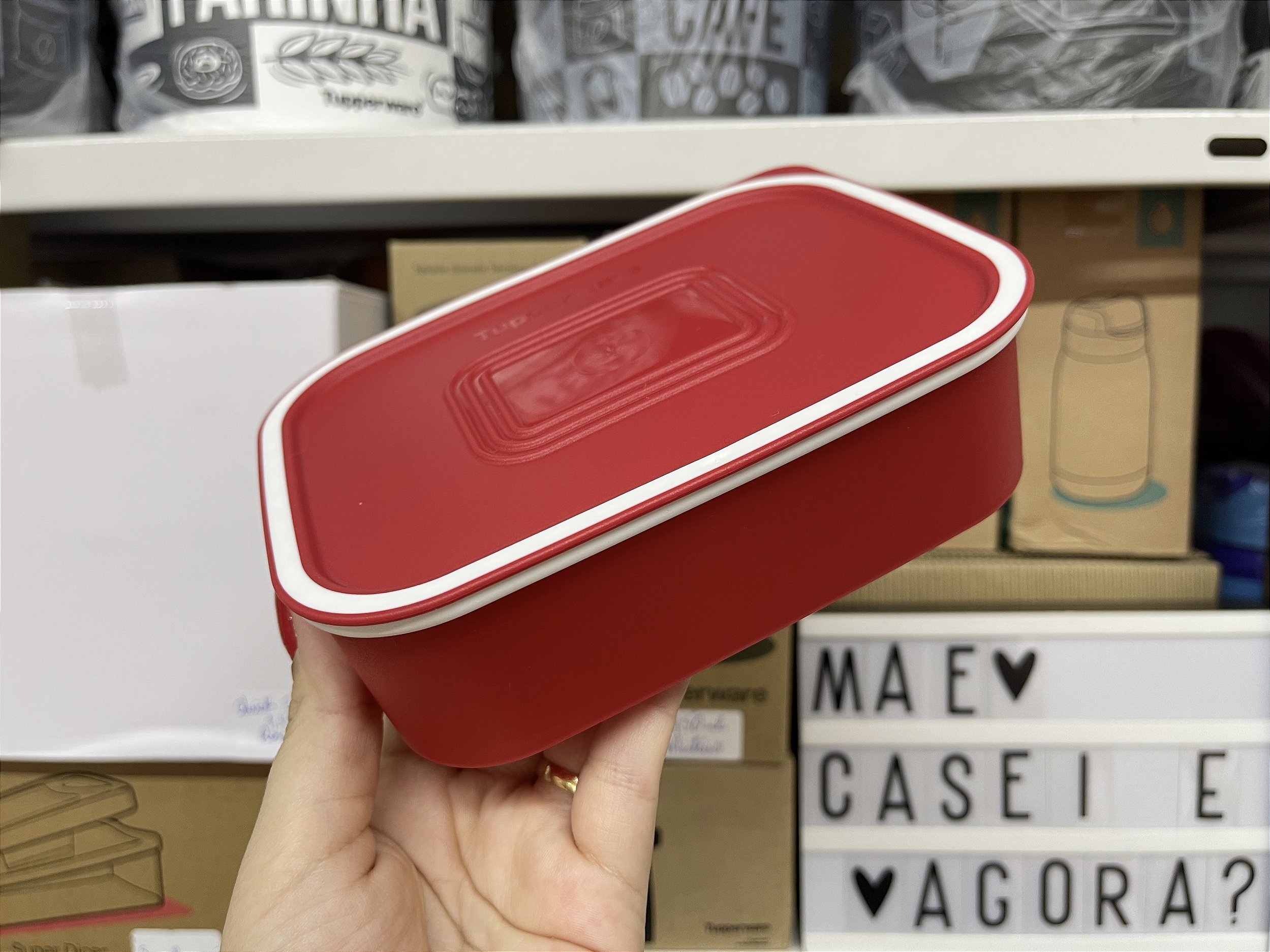Tupperware KIt 4 Baseline Retangular Vermelho - Mãe, Casei e Agora ...