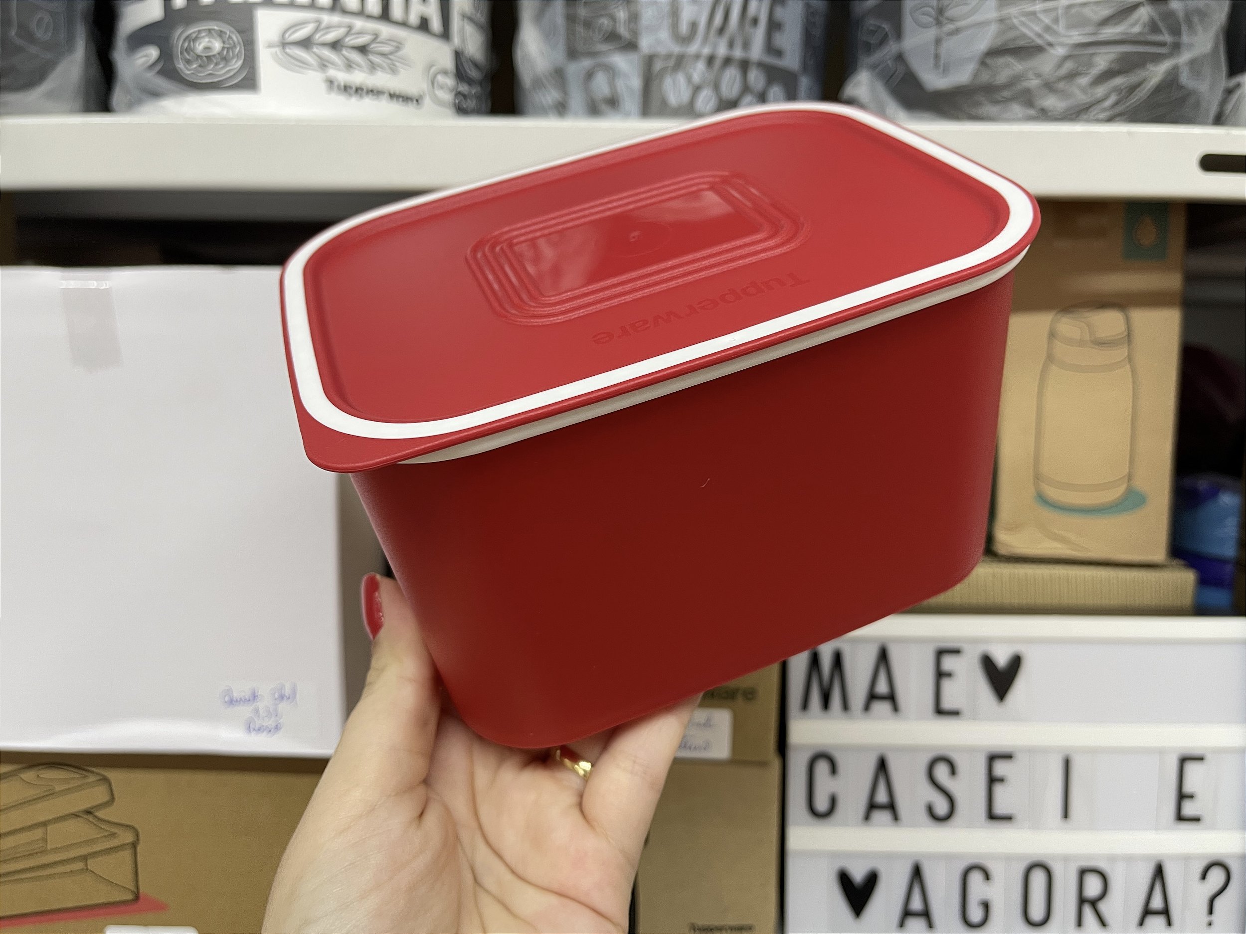 Tupperware KIt 4 Baseline Retangular Vermelho - Mãe, Casei e Agora ...