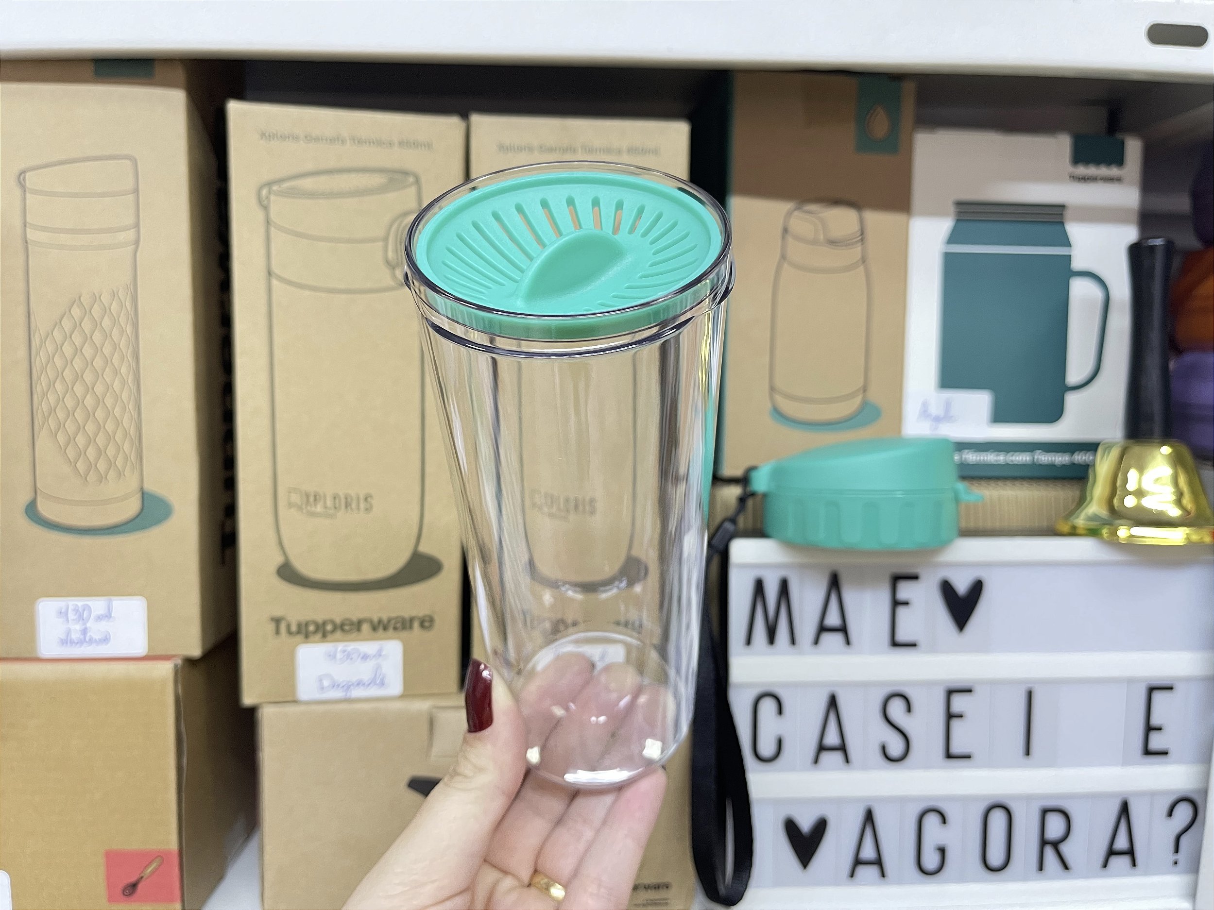 Tupperware Tupper Drink 380 ml Turquesa - Mãe, Casei e Agora?-Tupperware!