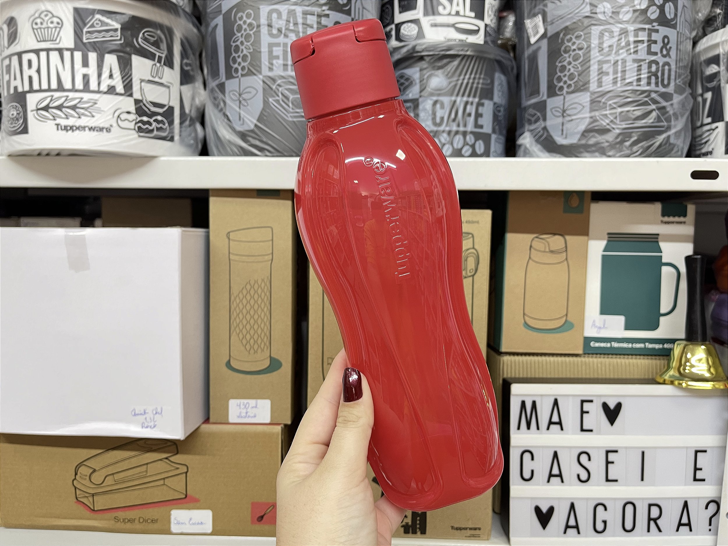 Tupperware Eco Tupper Plus 1 Litro Morango - Mãe, Casei e Agora ...