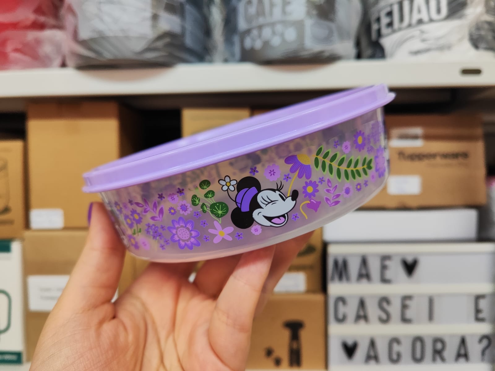 Tupperware Kit 3 Peças Minnie Roxo - Maxi Refri e Eco - Mãe, Casei e ...