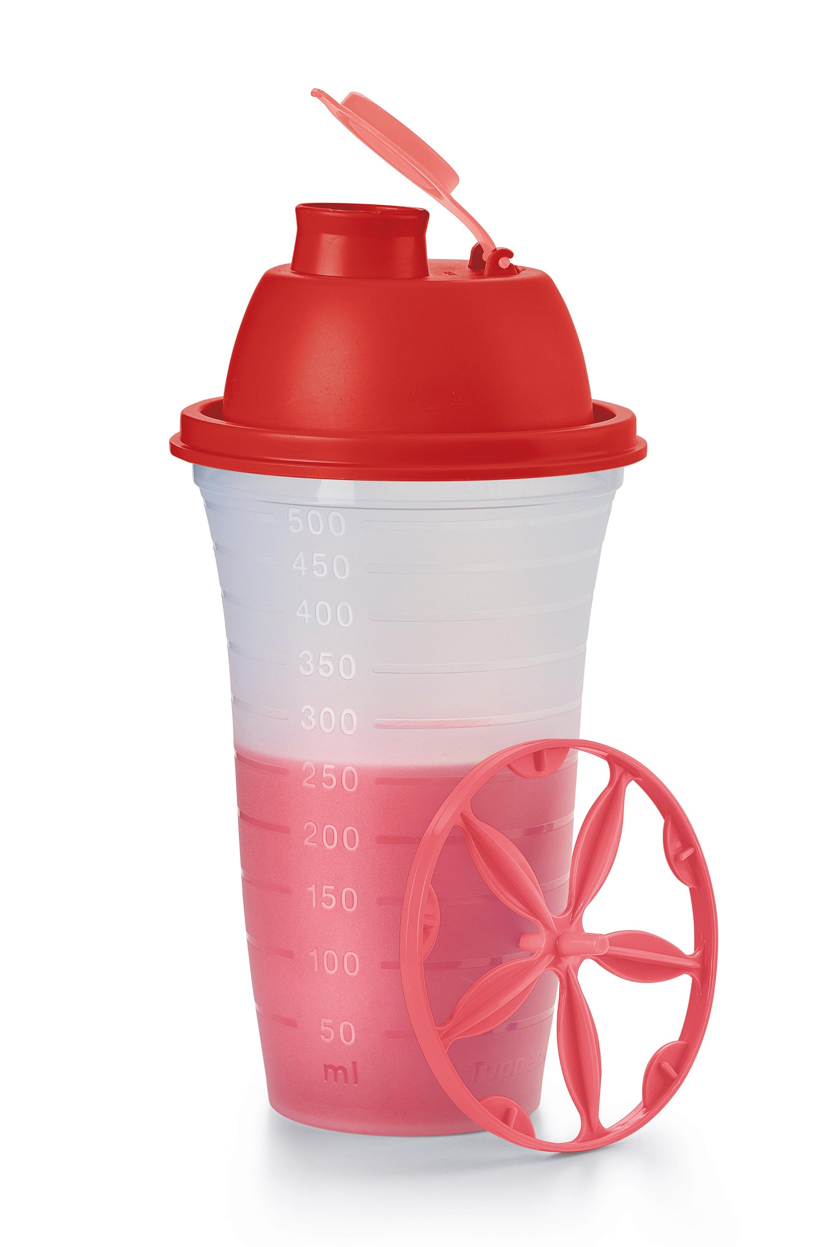 Tupperware Quick Shake II 500 ml Transparente com Tampa Vermelha - Mãe ...
