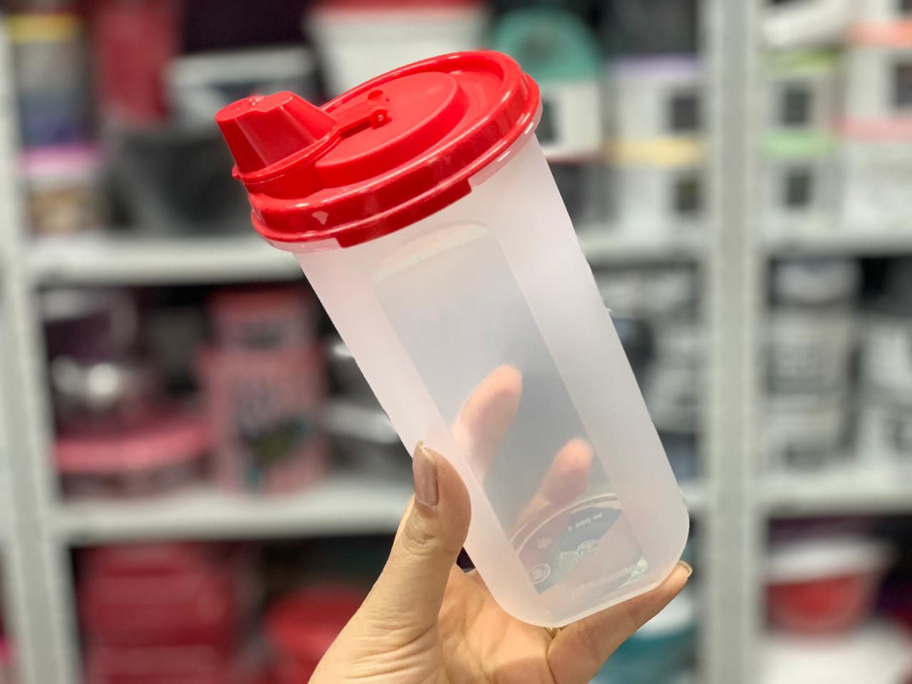 Tupperware Modular Liquido 650 ml Transparente com tampa Vermelha - Mãe ...