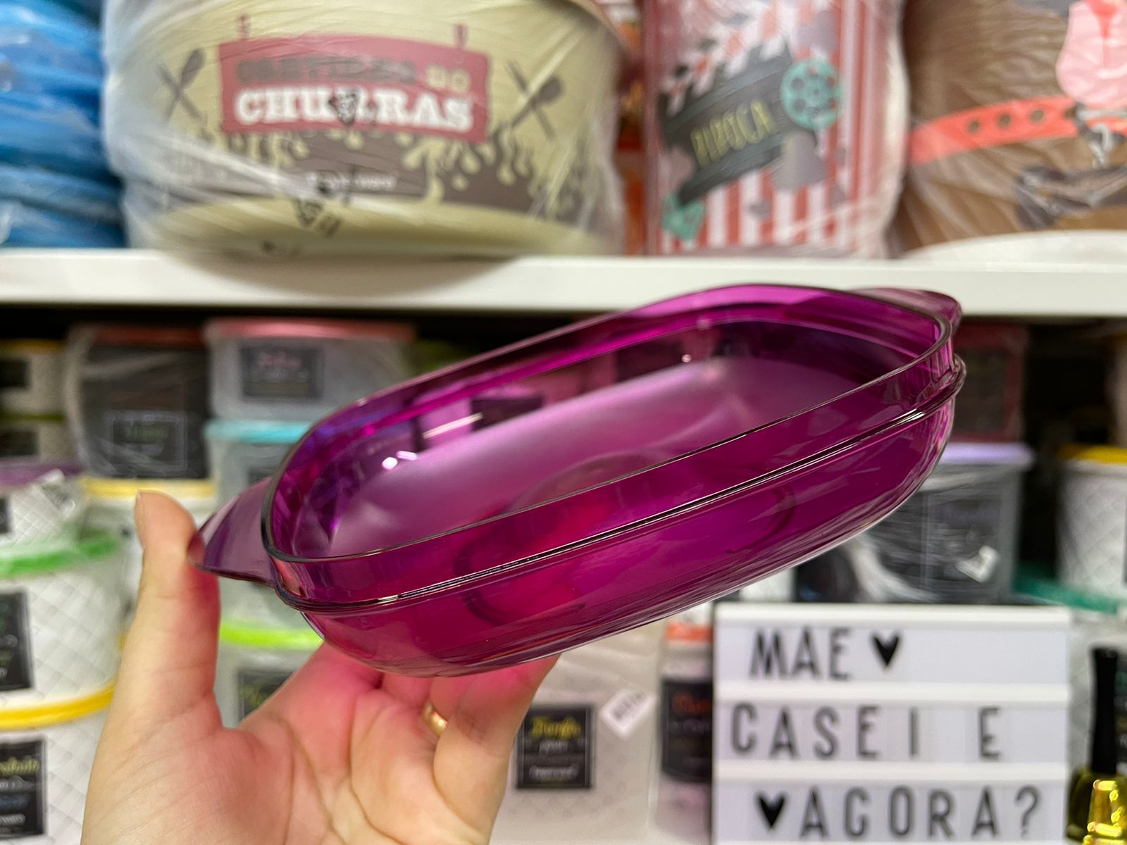 Tupperware Cristal Pop Quadrada 475ml Rosa - Mãe, Casei e Agora ...